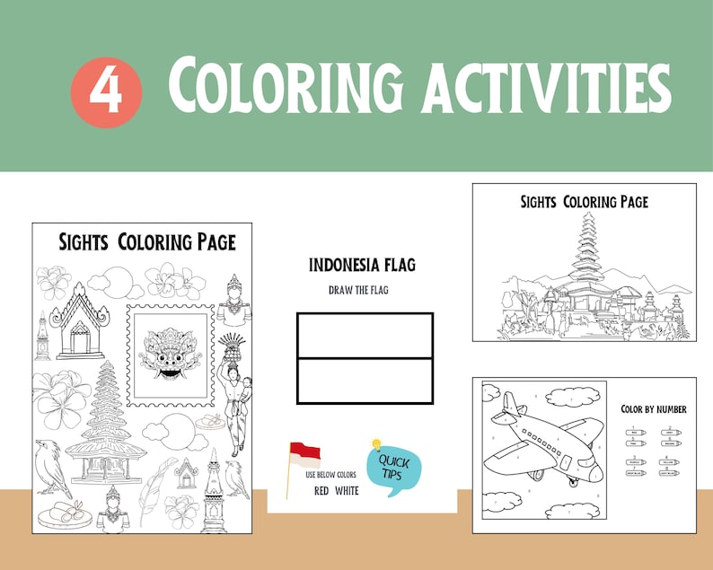 Bali Travel Journal, Kids Travel Activities,printable Coloring and ...