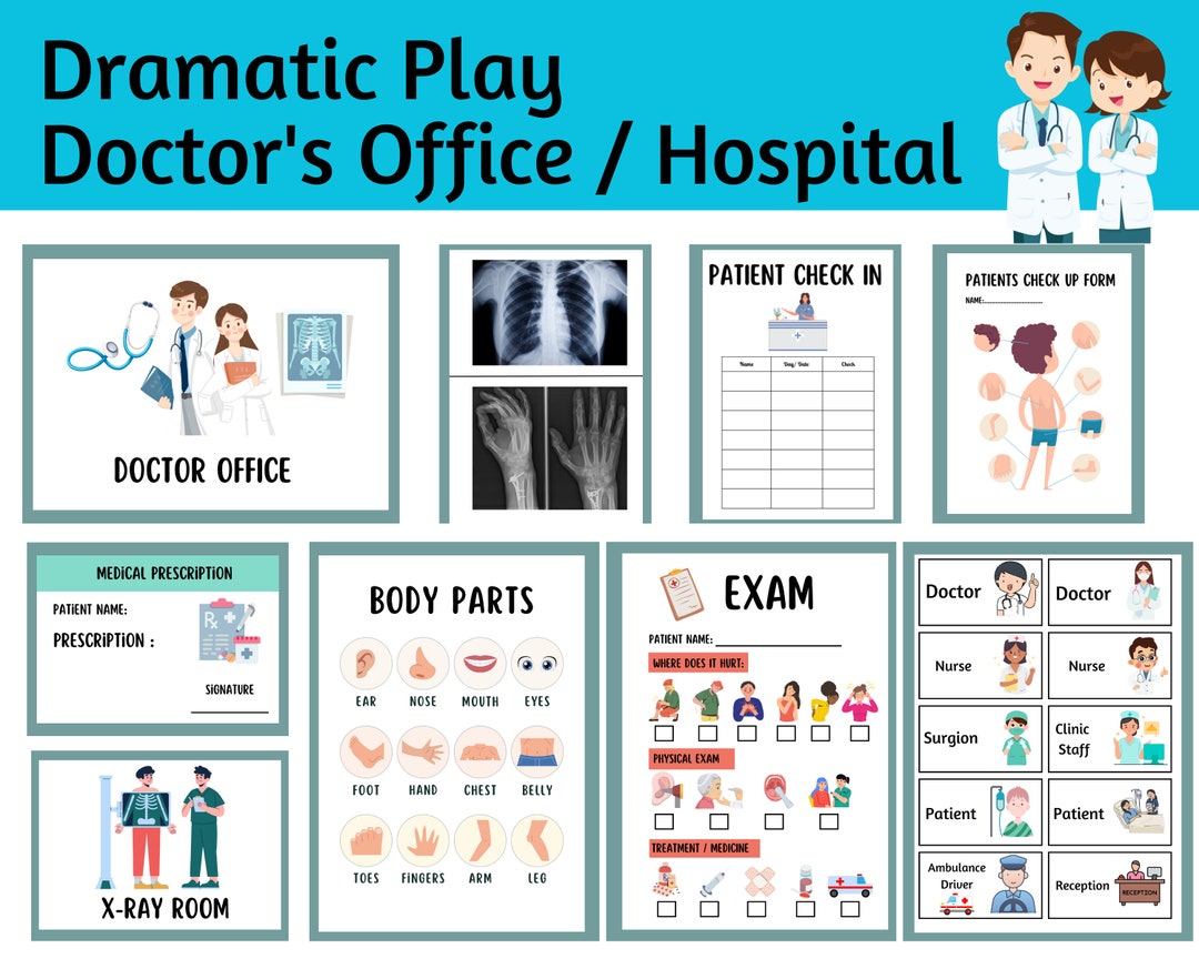 Doctor Printable Pretend Play, Clinic Hospital Dramatic Role Play ,preschool Homeschool Activity ...