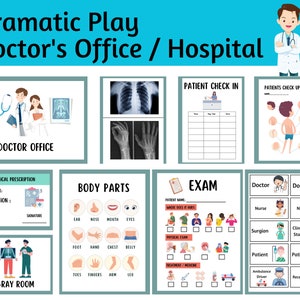 Doctor Printable Pretend Play, Clinic Hospital Dramatic Role Play ...