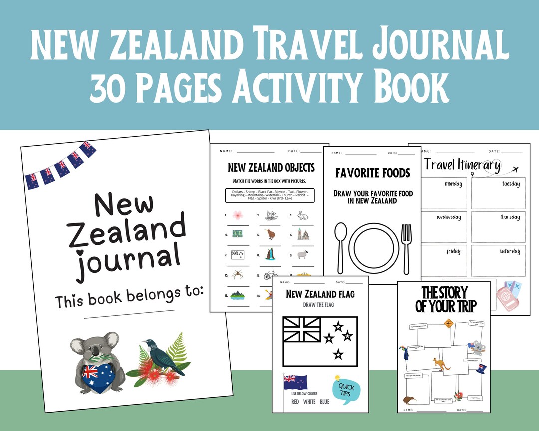 New Zealand Travel Journal for Kids – Fun Printable Activities ...