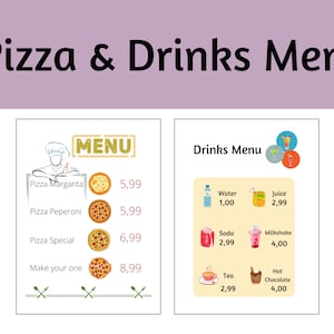 Printable Pizza Restaurant Dramatic Play Set | Pretend Play Menu, Order ...
