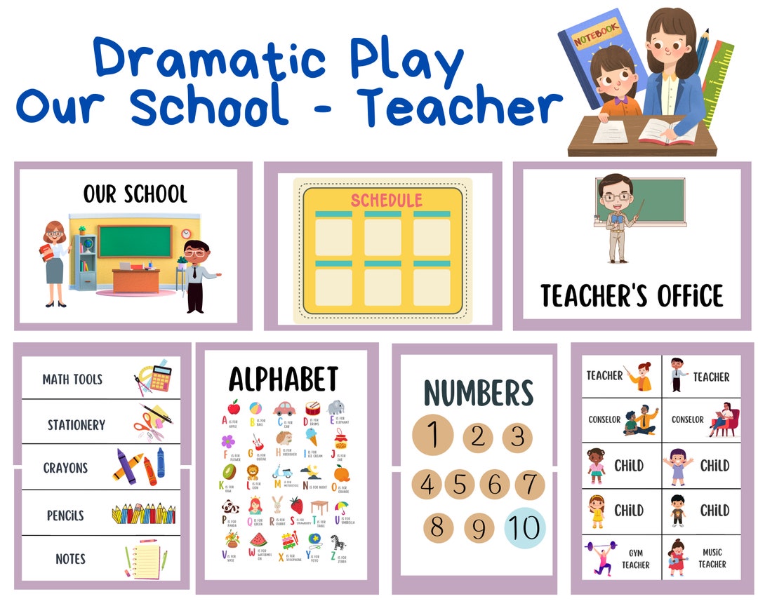 Teacher Pretend Play Printable, School Dramatic Play for Kids ...