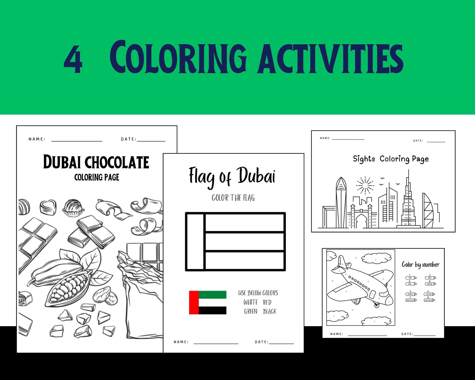 Dubai & UAE Kids Travel Journal | Printable Activities | Learning Games ...