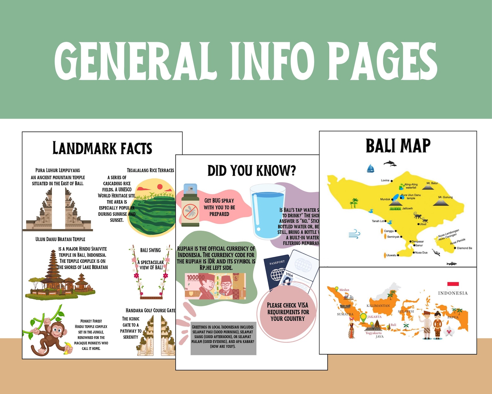 Bali Travel Journal, Kids Travel Activities,printable Coloring and ...