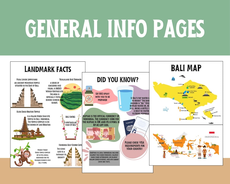 Bali Travel Journal, Kids Travel Activities,printable Coloring and ...