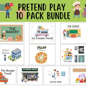 Printable Pretend Play Bundle | 10 Dramatic Play Sets for Kids | Role ...