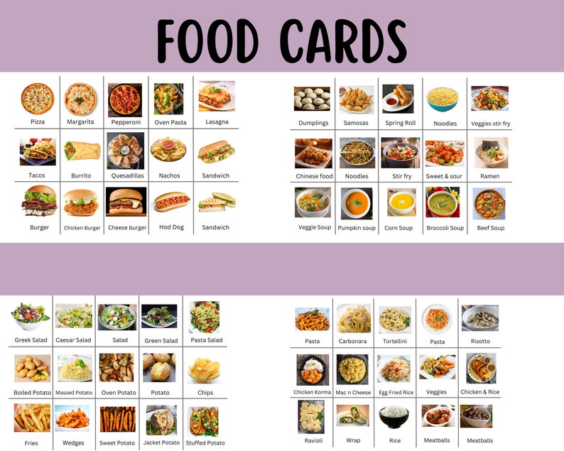 225 Printable Food Images for Kids | Meal Planning Boards | Fun ...