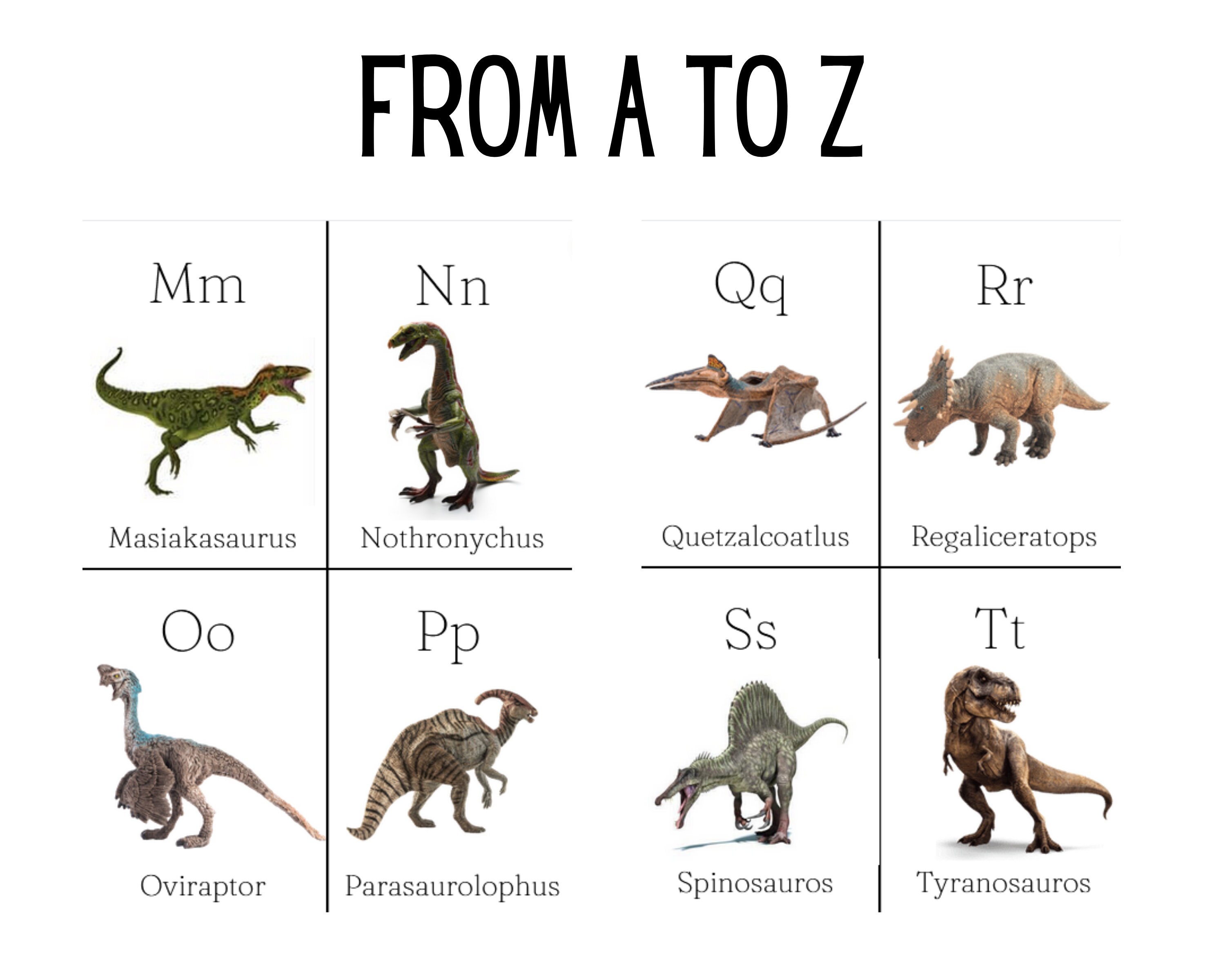 A to Z Dinosaur Names & Alphabet Learning | Printable Educational ...