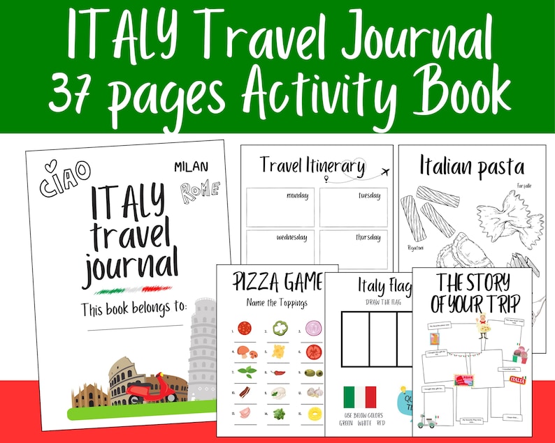 Italy Travel Activities, Kids Printable Worksheets for Italy ,coloring ...