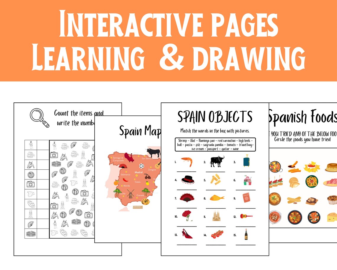 Spain Travel Activities, Kids Printable Worksheets for Barcelona ...