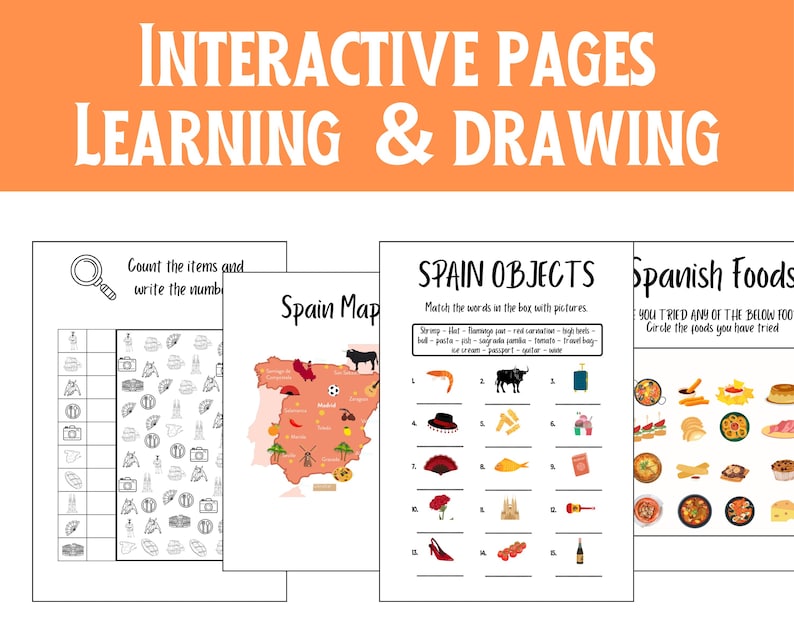 Spain Travel Activities, Kids Printable Worksheets for Barcelona ...