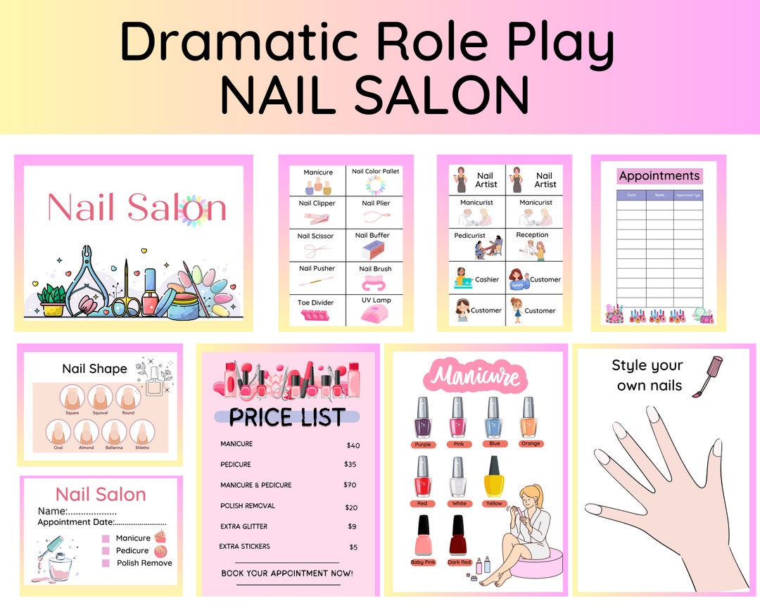 Nail Salon Learning Role Play, Manicure Pretend Play, Pedicure Toddler ...