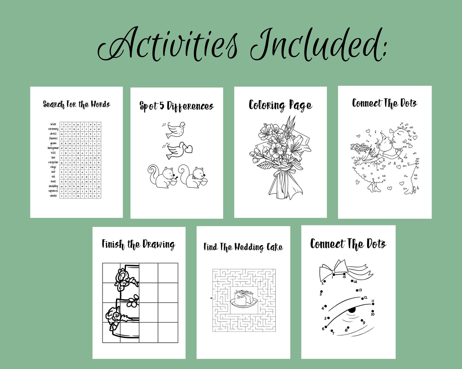 Kids Wedding Activity Mat - Childrens Wedding Activity Pack ...