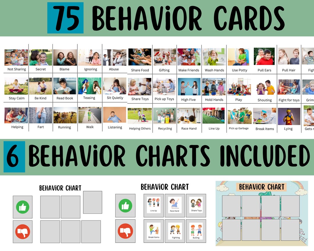 75 Behavior Pecs, Real Images + 6 Charts Included ,first Then Visual ...