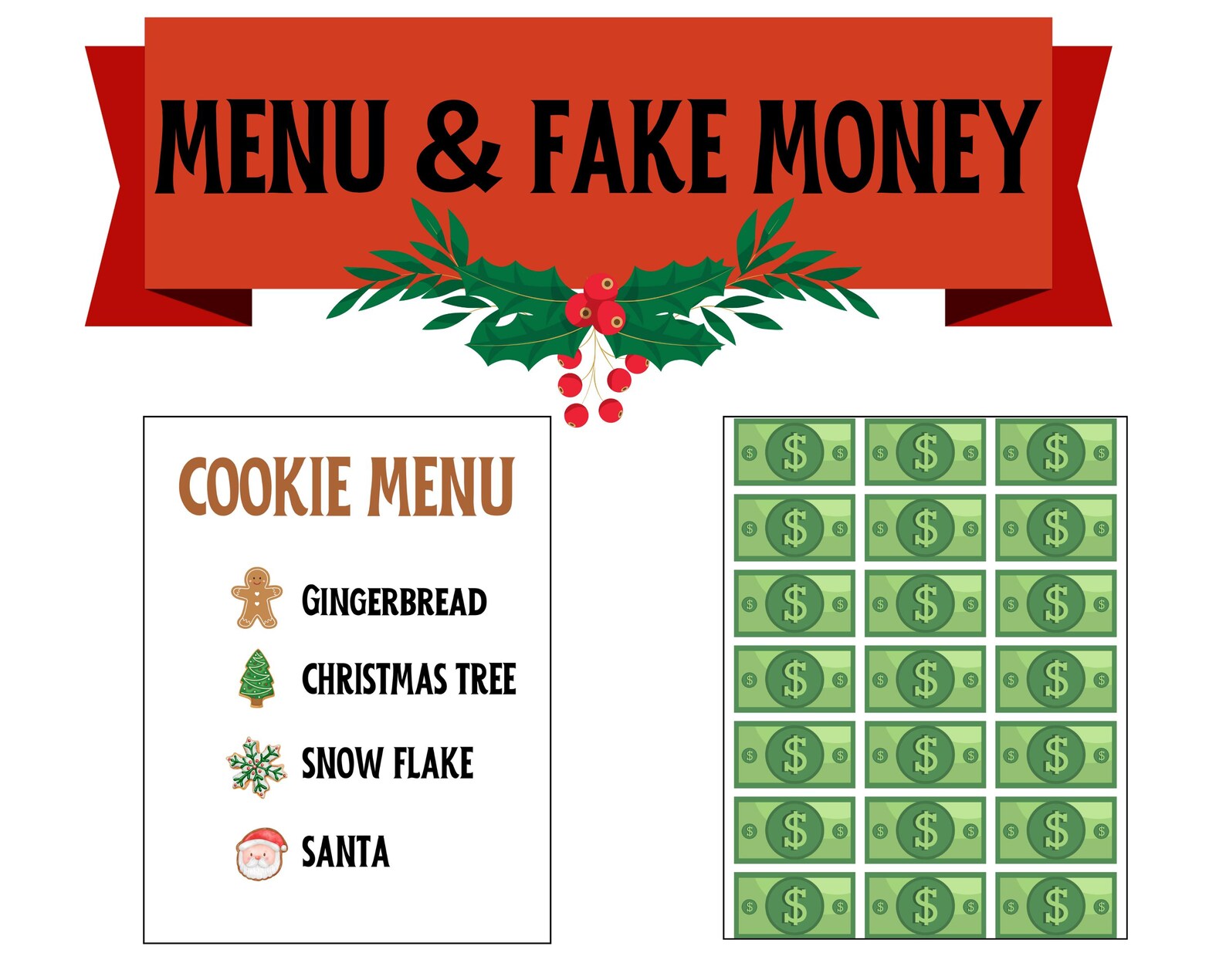 Gingerbread Bakery Pretend Play Center Printable | Santa’s Cookie Shop ...