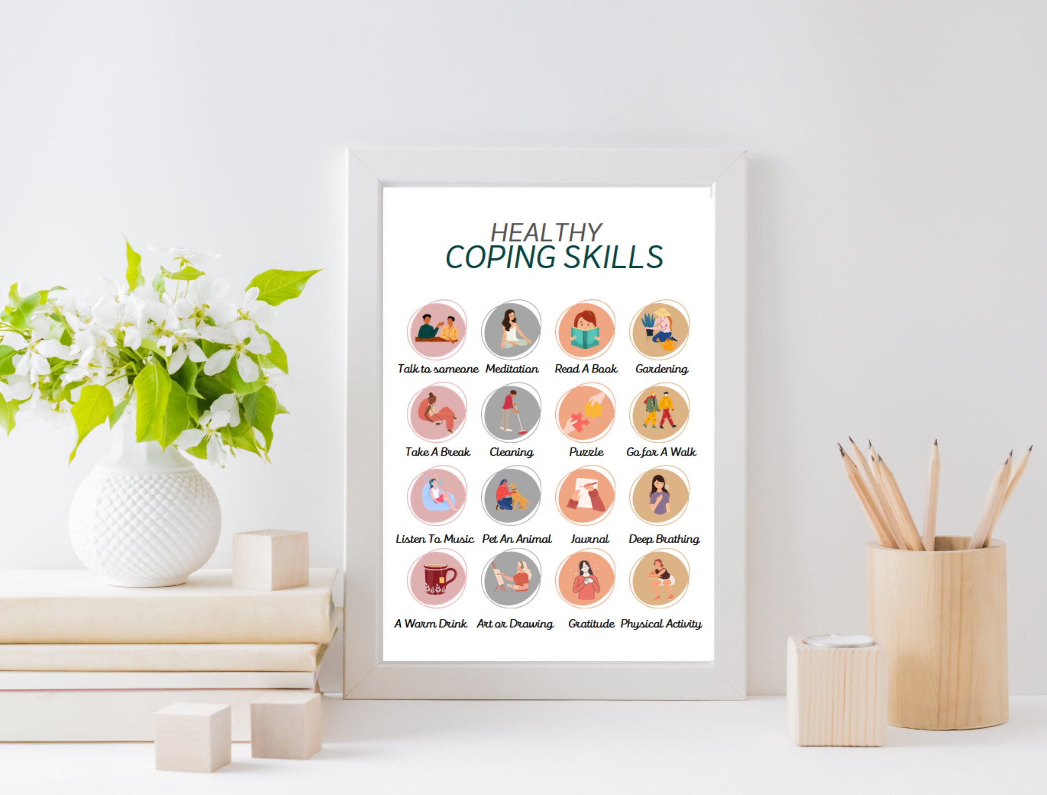 Healthy Coping Skills Poster Counselling Decor Psychology - Etsy
