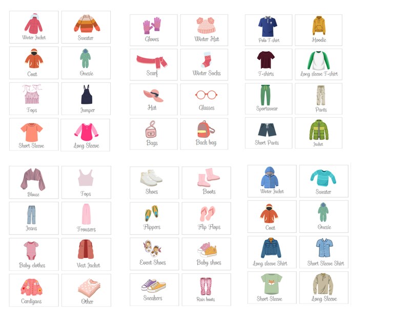 Printable Kids Clothing Dresser Drawers Closet Storage Labels Trofast ...