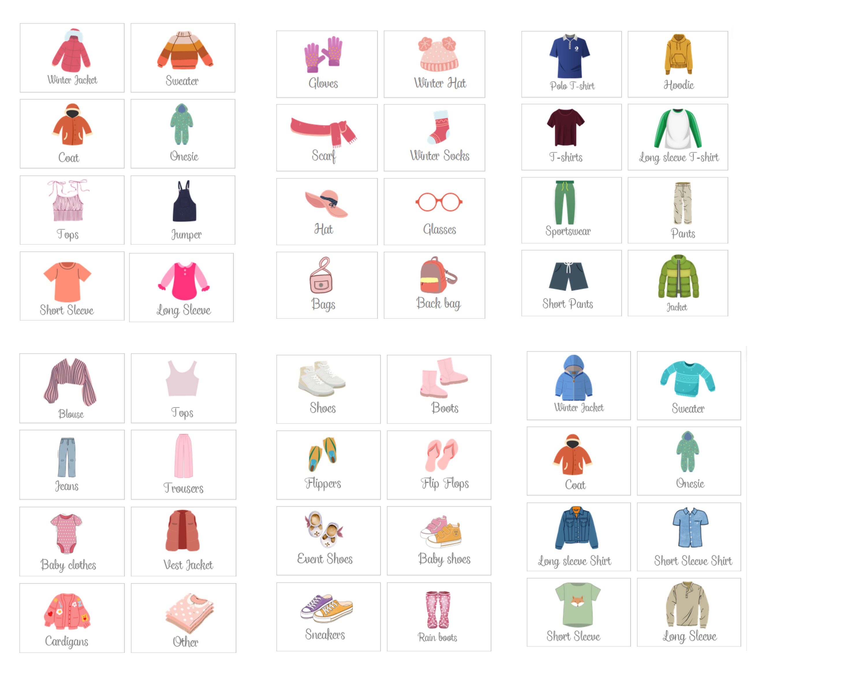 Printable Kids Clothing Dresser Drawers Closet Storage Labels Trofast ...