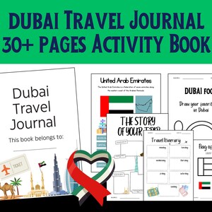 Dubai & UAE Kids Travel Journal | Printable Activities | Learning Games ...