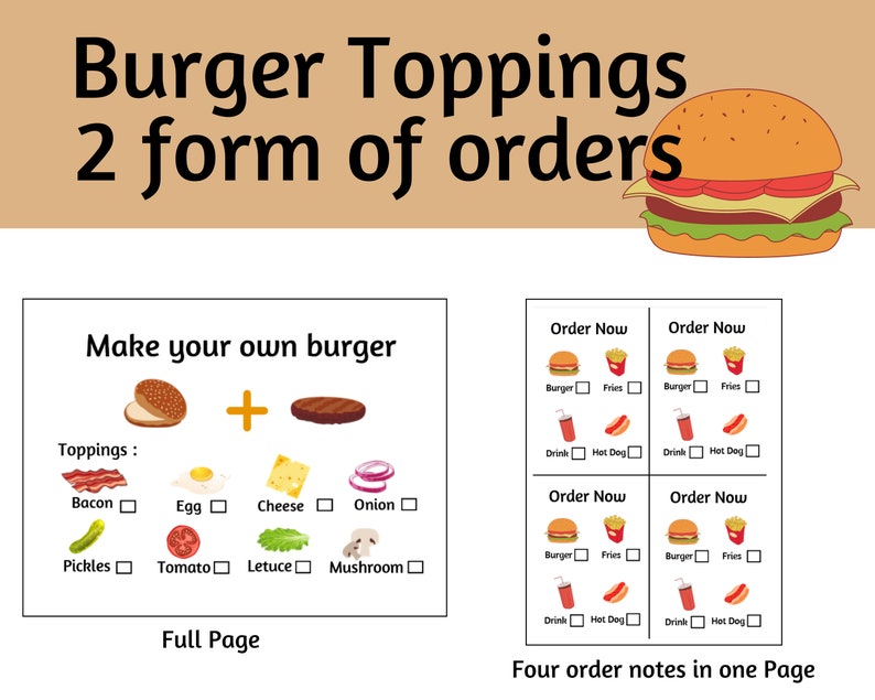 Hamburger Dramatic Play, Burger Shop Pretend Play, Classroom Dramatic ...