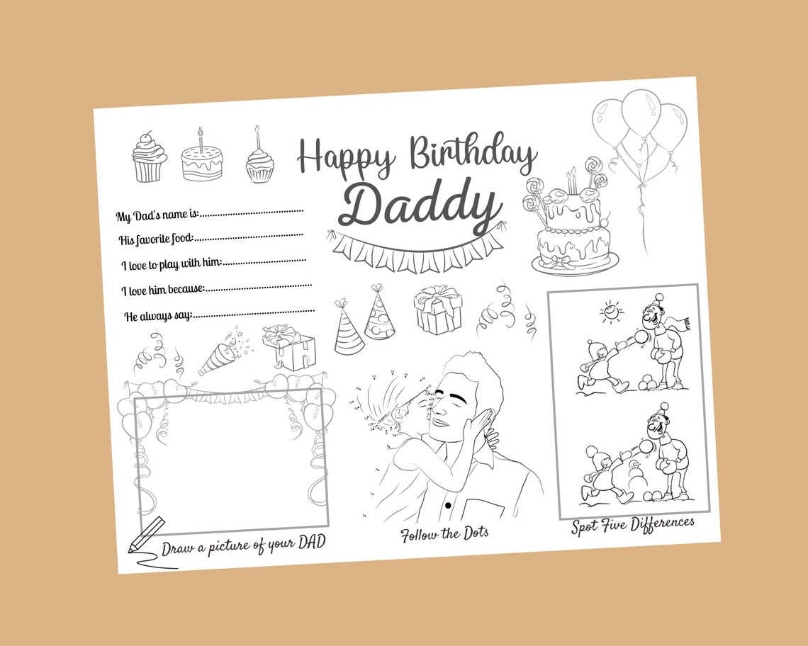 Happy Birthday Dad Coloring Page | Printable All About Dad | Father’s ...