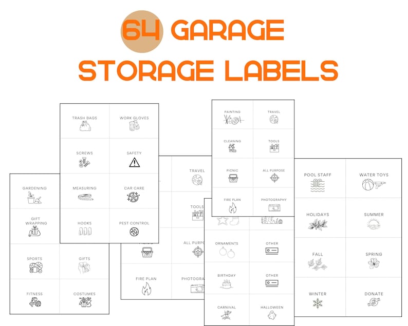 Garage Organization Labels | Basement Storage Bin | Workshop & Tools ...