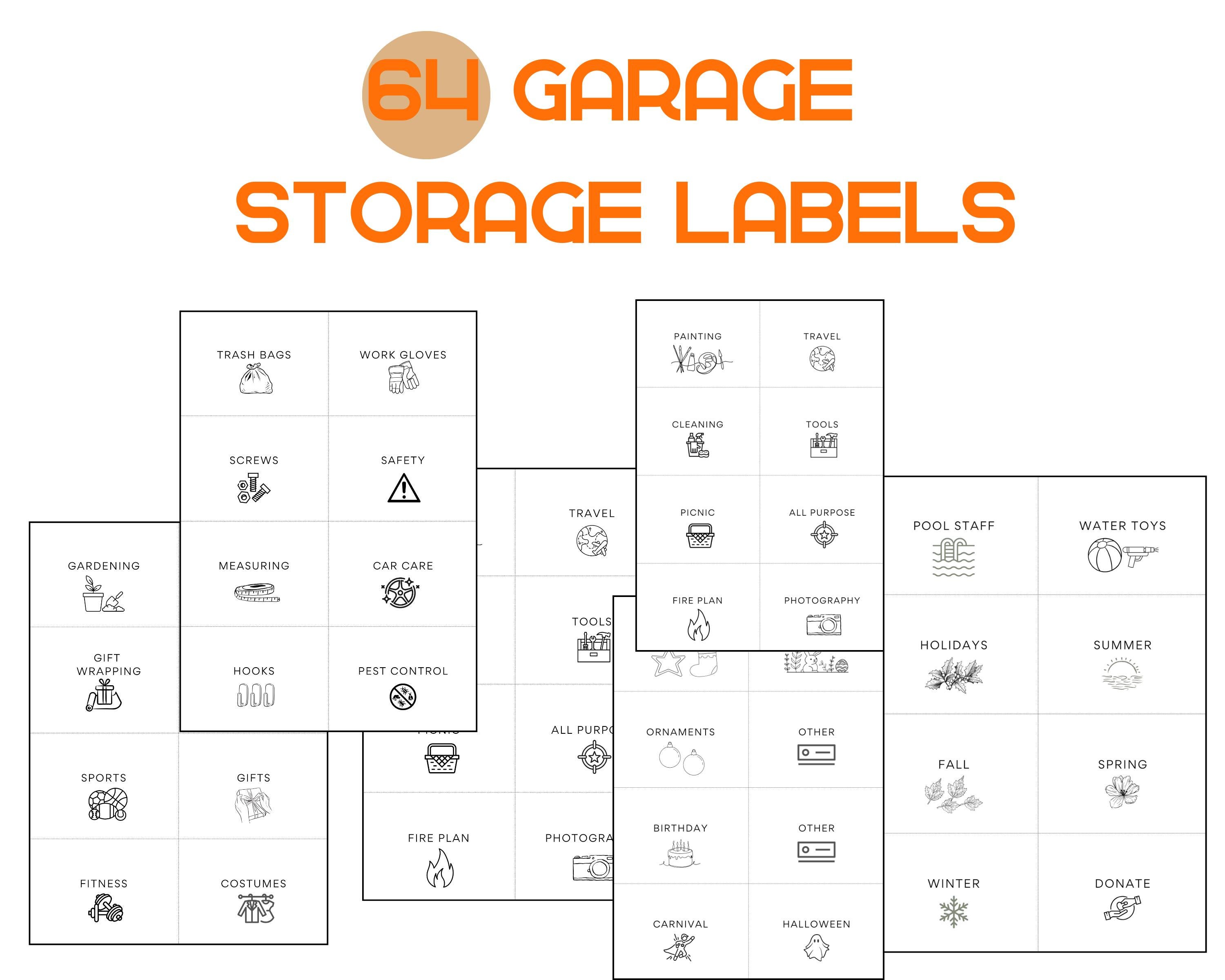 Garage Organization Labels | Basement Storage Bin | Workshop & Tools ...