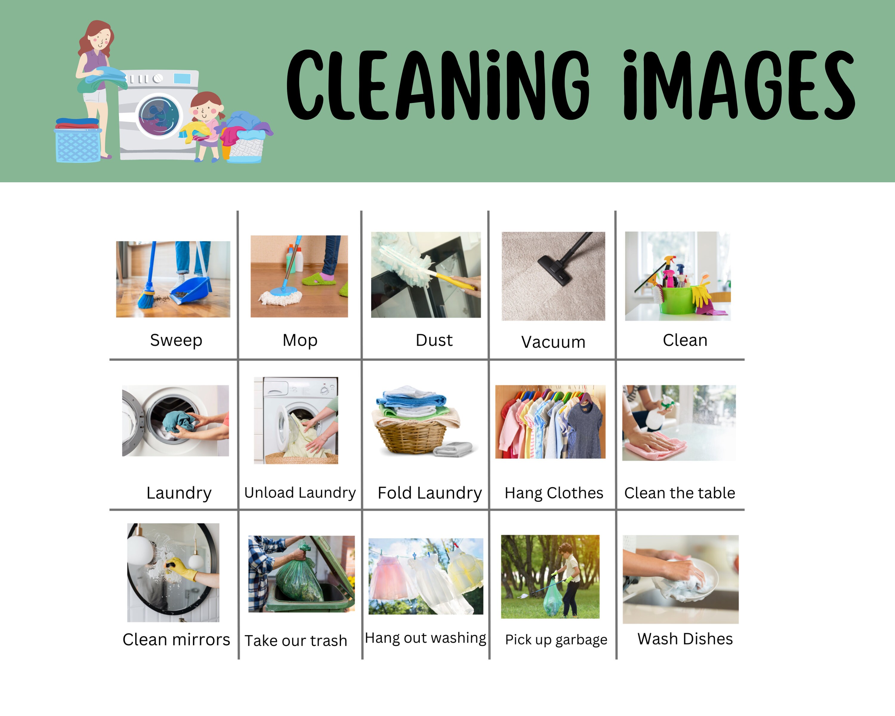 180 Chore Pecs REAL IMAGES+ 4 Choice Boards, Daily Chore Cards,toddler ...