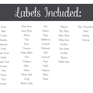 Closet Drawer Lables, Kids Dresser Drawer Labels, Kids Closet Storage ...