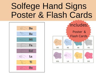 Solfege Flashcards, Solfege Hand Signs Printable, Elementary Music ...