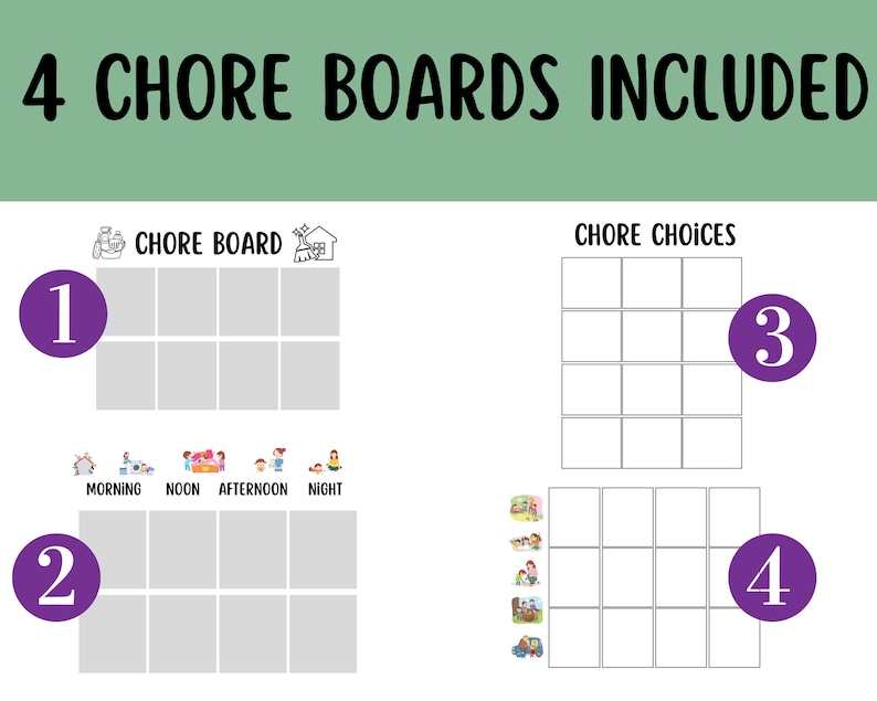180 Chore Pecs REAL IMAGES+ 4 Choice Boards, Daily Chore Cards,toddler ...