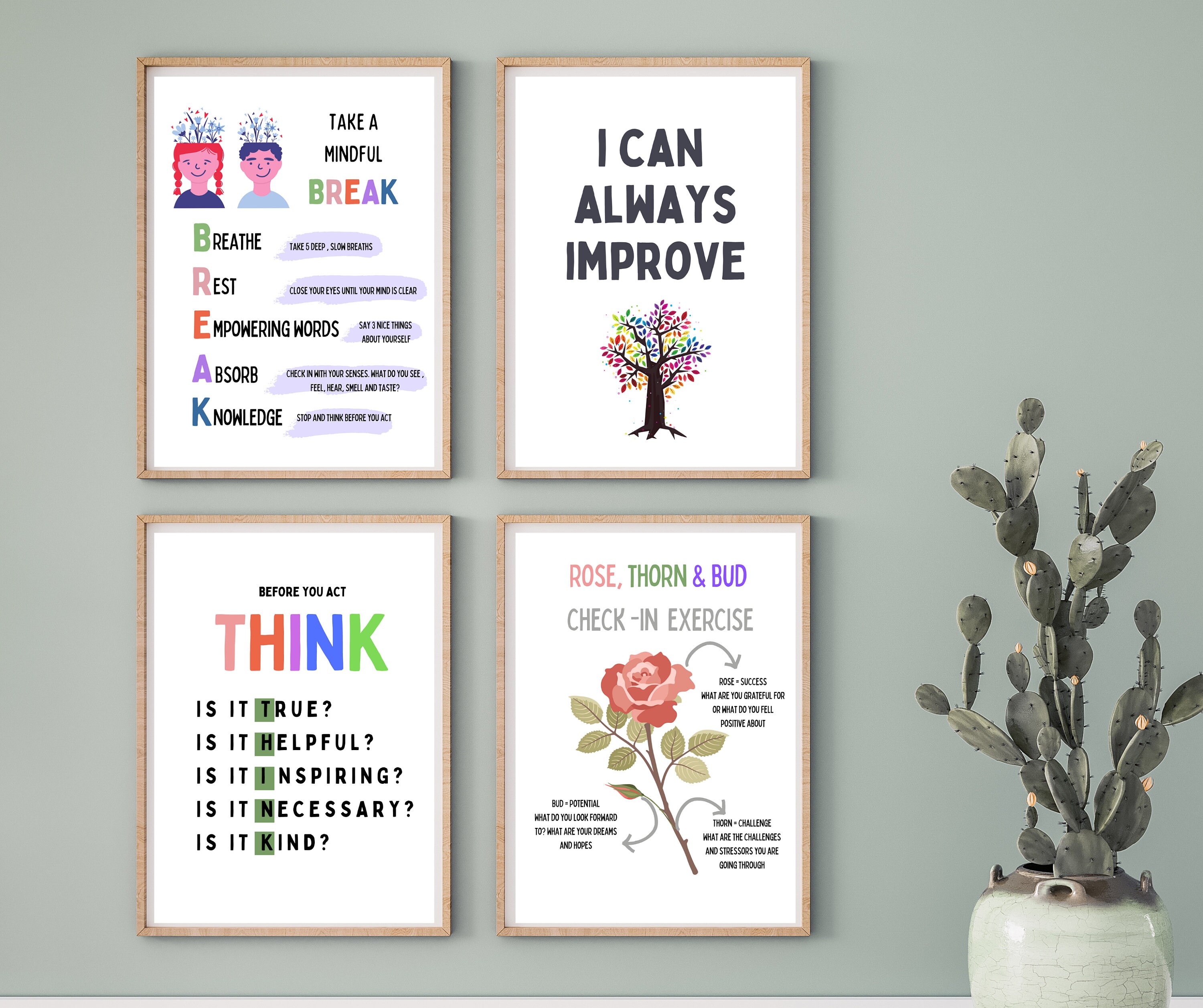 Calm Corner Posters Feelings Wheel-breathing Shapes Calming Strategies ...