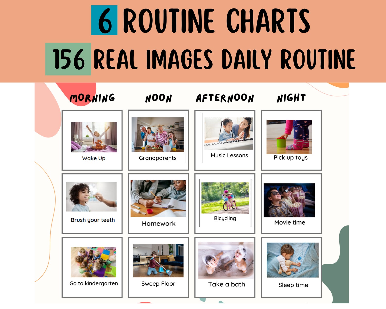 156 Daily Kids Routine Pecs + 6 Boards ,visual Aid Schedule, Behavior Chart With Ream Images ...
