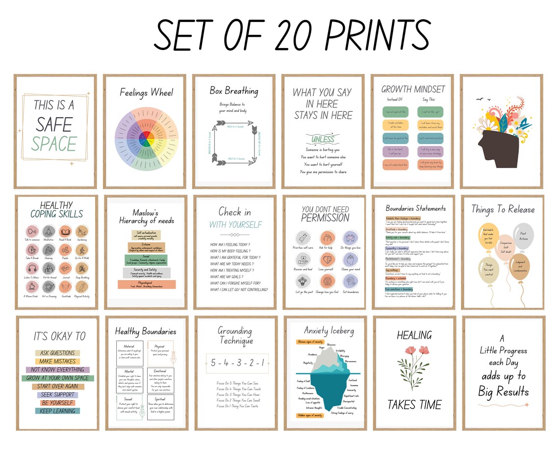 20 Therapist Office Decor Social Worker Posters Therapy Wall Art ...