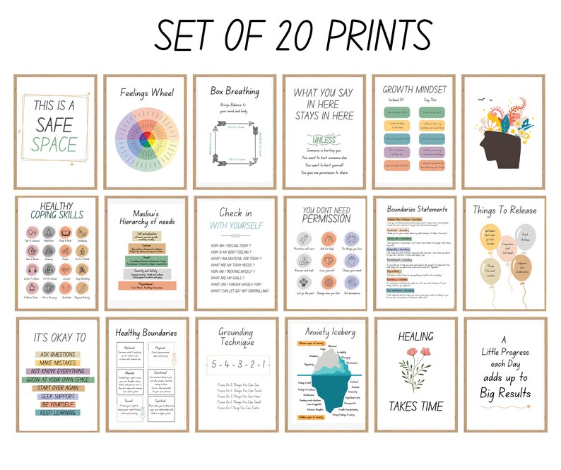 20 Therapist Office Decor Social Worker Posters Therapy Wall Art ...