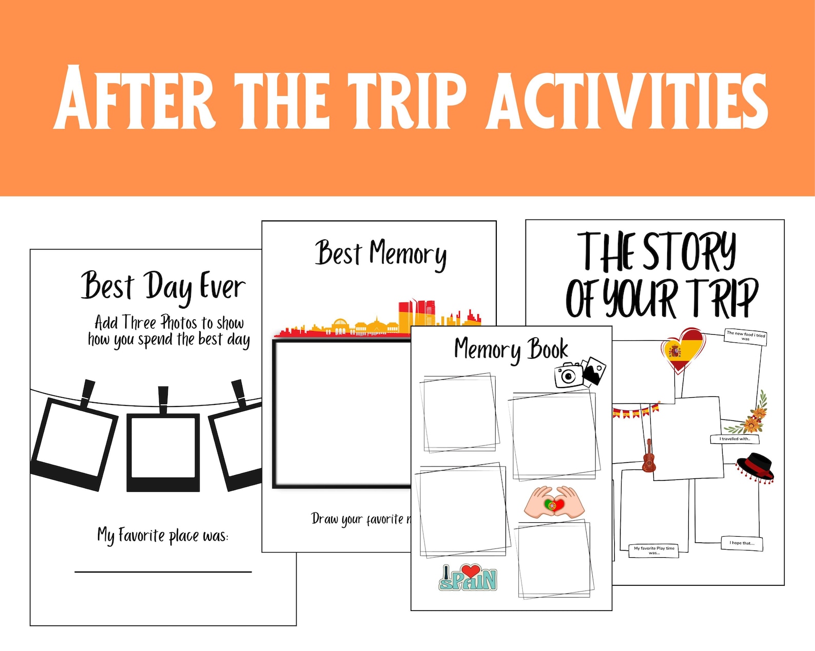 Spain Travel Activities, Kids Printable Worksheets for Barcelona ...