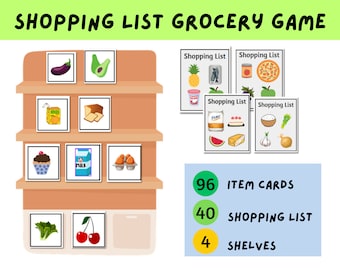 Printable Shopping List Grocery Game for Kids | Pretend Play ...