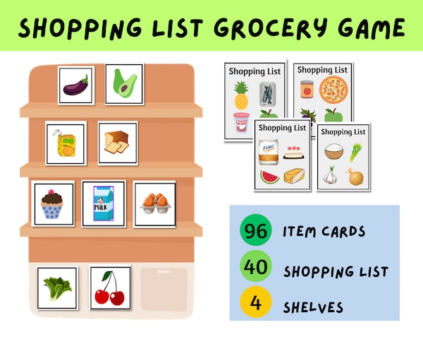 Grocery Store Play Kit, Pretend Play Grocery Play Set, Printable PDF ...