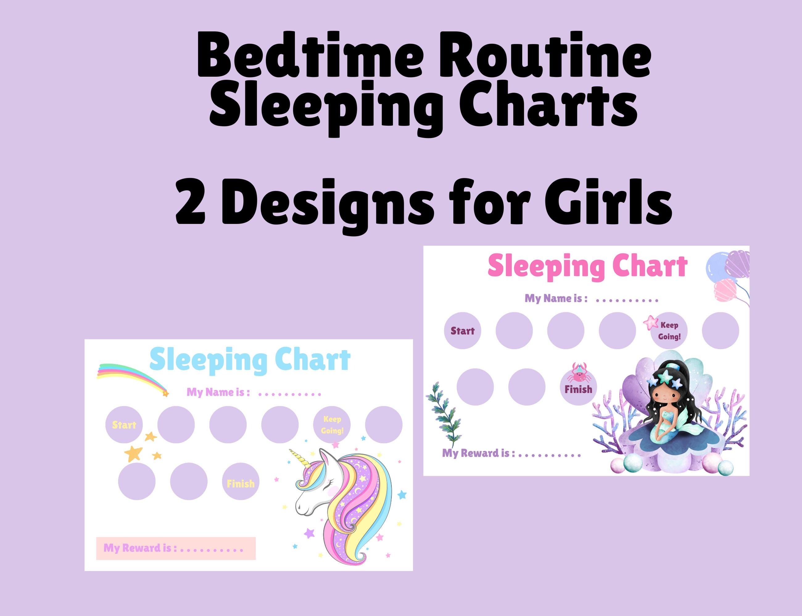 Set of 4 Sleep Reward Chart, Sleep Through the Night Chart, Girl Good ...