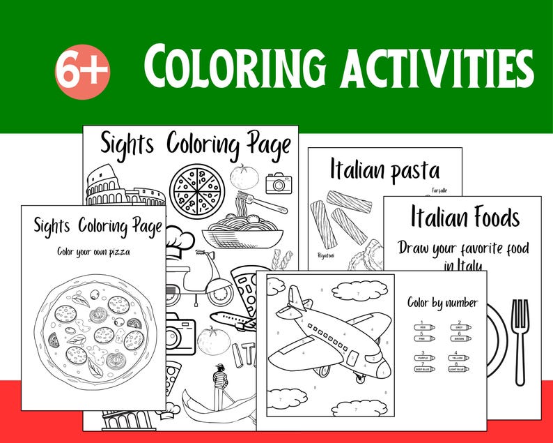 Italy Travel Activities, Kids Printable Worksheets for Italy ,coloring ...
