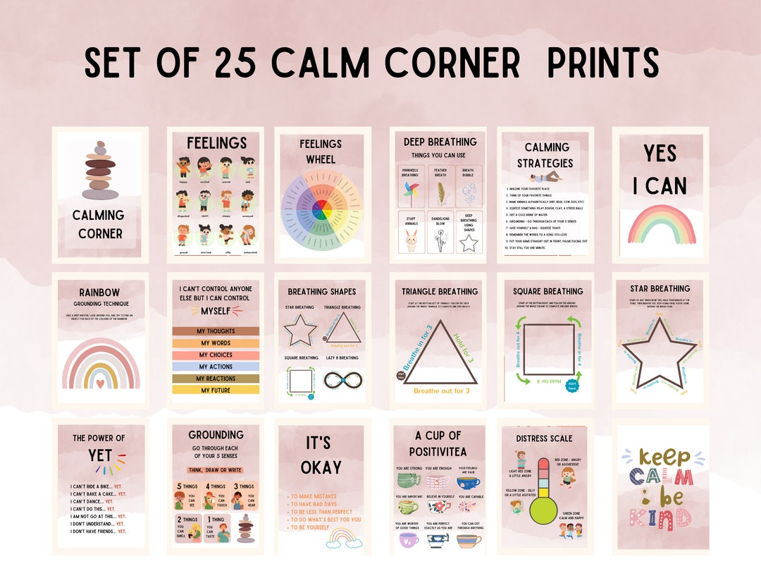 25 Calm Down Corner Printables- Calming Corner,emotions Chart ...