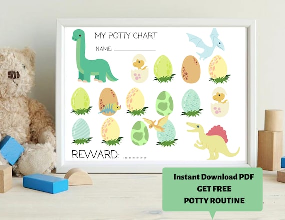 Printable Reward Chart Dinosaur Potty Training Chart - Etsy