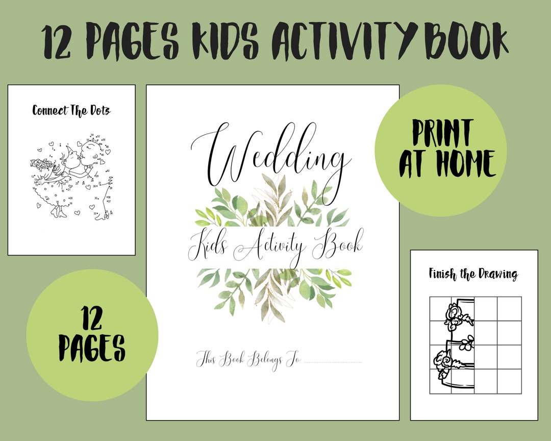 Kids Wedding Activity Books | Printable Activity Kits | Childrens ...