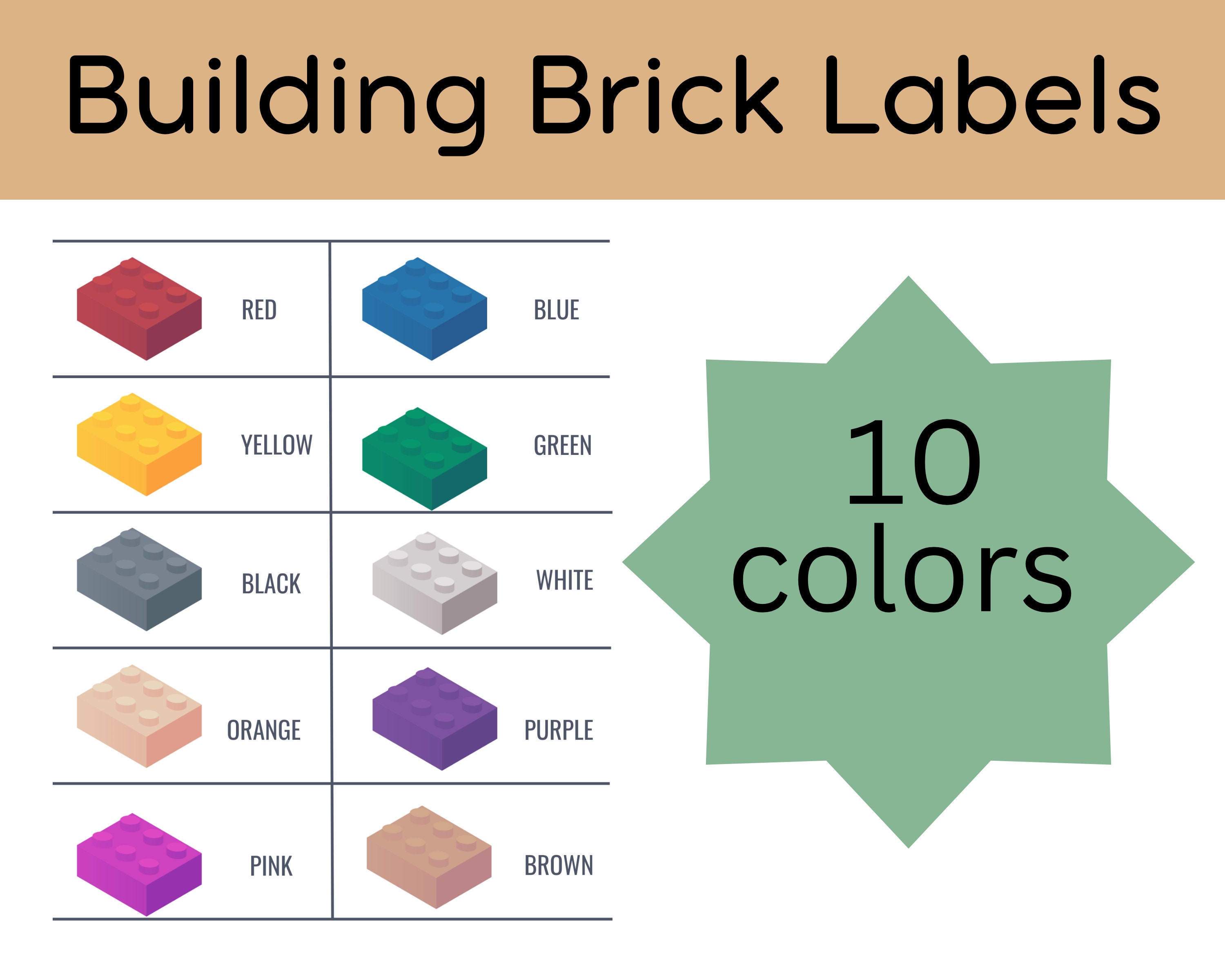 Kids Toy Organizing | Building Brick Storage Labels| Playroom Storage ...
