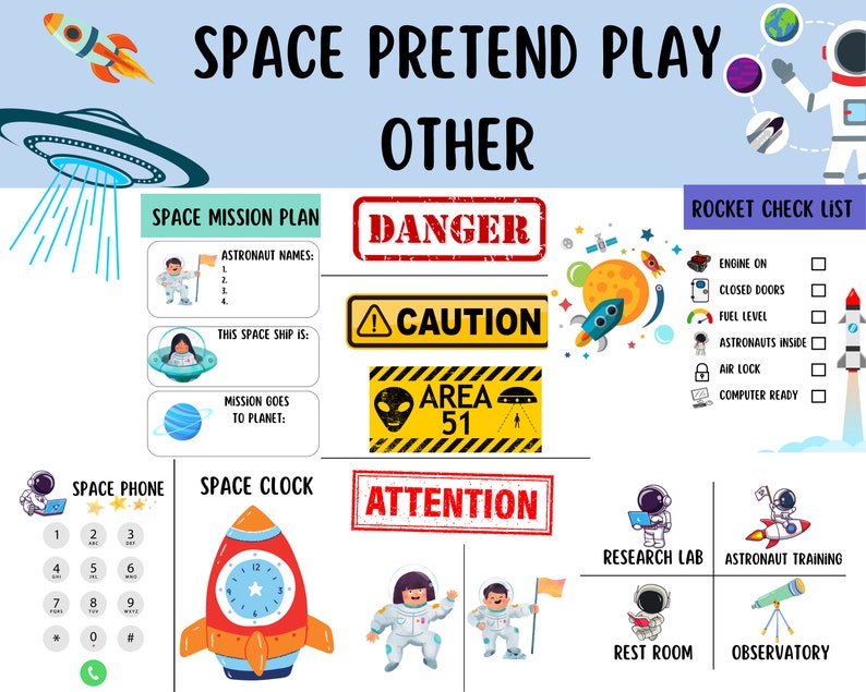 Space Station Pretend Play Printable, Space Dramatic Play, Kids Daycare ...