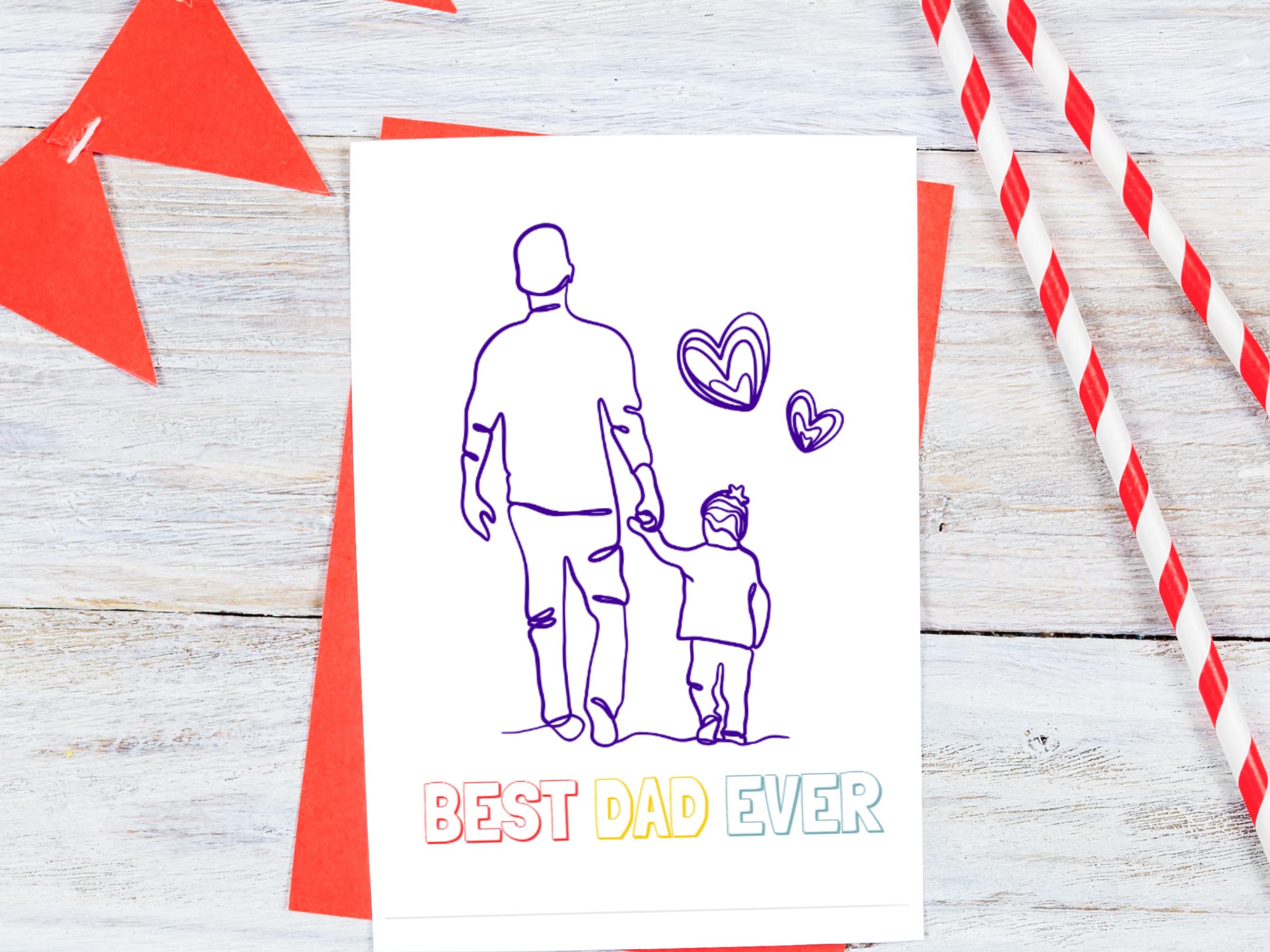 Dad Birthday Coloring Card, Dad Greeting Card, Coloring Greeting Card ...