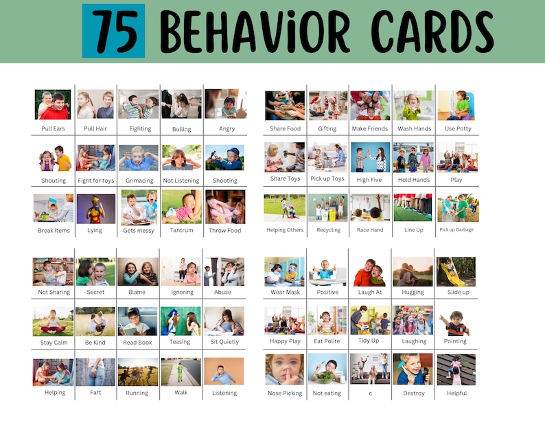 75 Behavior Pecs, Real Images 6 Charts Included ,first Then Visual Aid ...