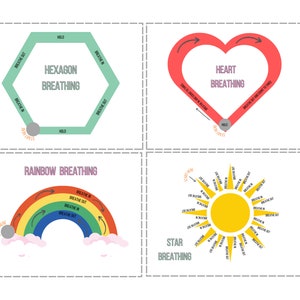 Mindfulness Breathing Cards , Breathing Shapes ,meditation Activity ...