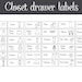 Closet Drawer Lables, Kids Dresser Drawer Labels, Kids Closet Storage ...