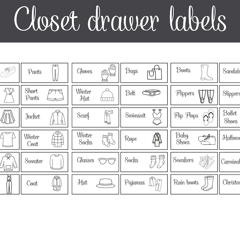 Dresser Labels - Etsy